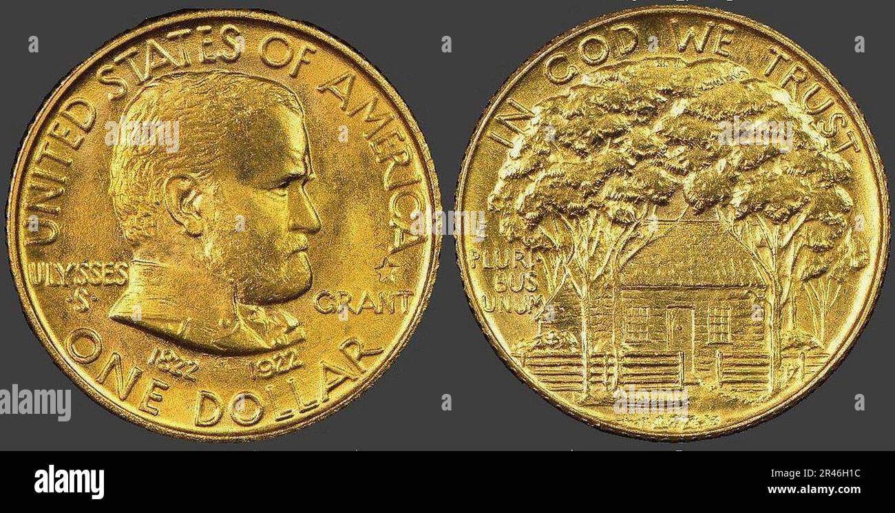 Ulysses S. Grant One Dollar Gold Piece, 1922 issue Stock Photo - Alamy