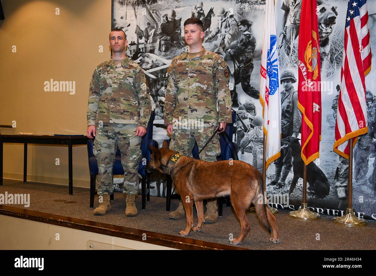 U.S. Air Force Col. Jason Sleger, left, 502nd Security Forces Group ...