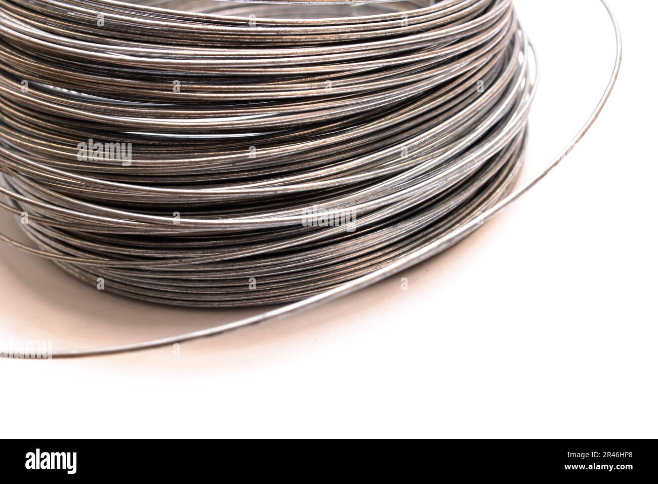 Large coil of wire on the table Stock Photo - Alamy