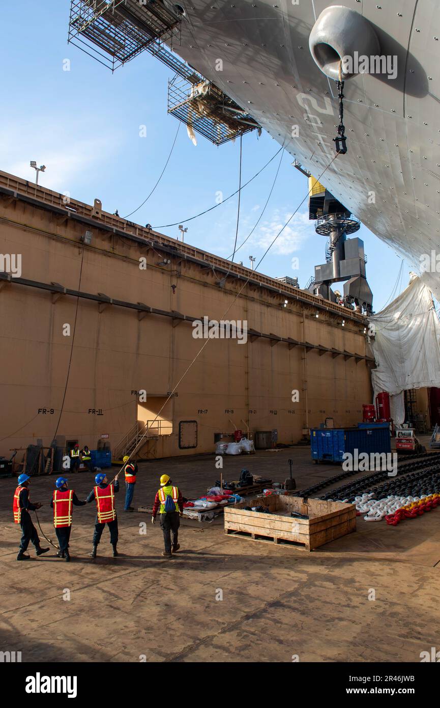 SAN DIEGO (Apr. 7, 2023) Sailors, assigned to amphibious assault ship ...