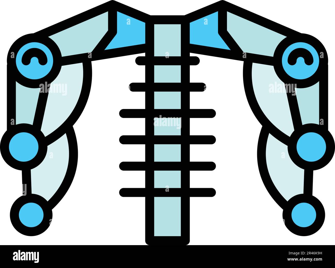 Exoskeleton hand icon outline vector. Artificial robot. Body tech color ...