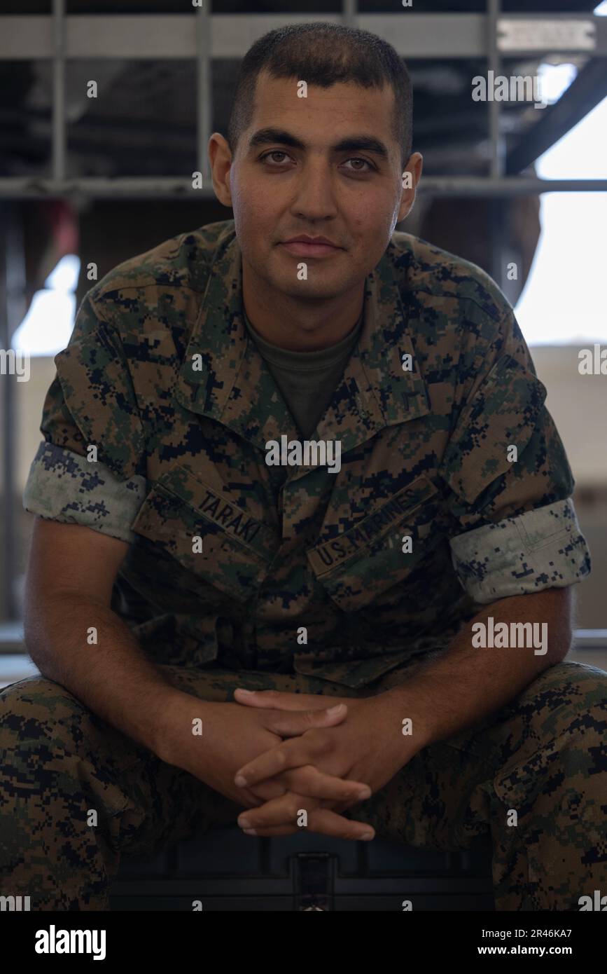 U.S. Marine Corps PFC Aimal Taraki poses for a photo at Marine Corps ...