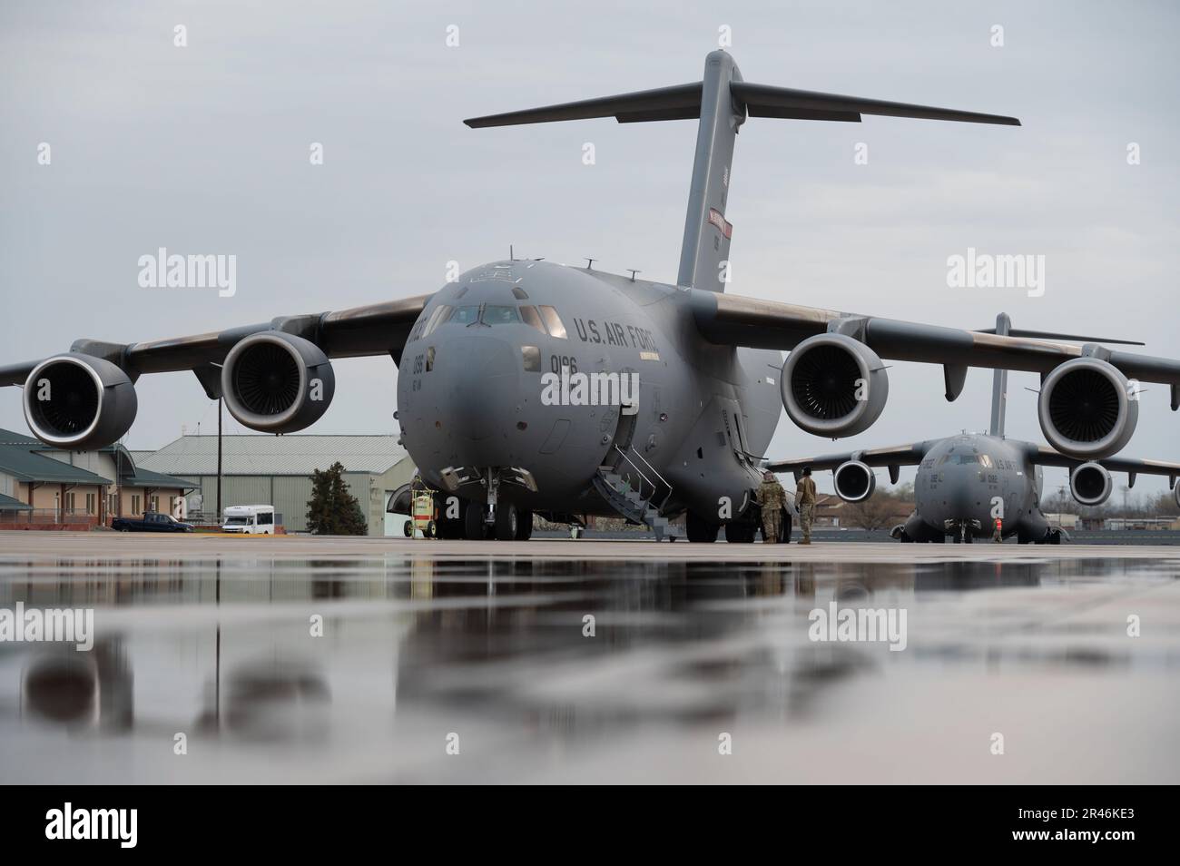 C-17 Globemaster III aircraft with the 167th Airlift Wing perform ...