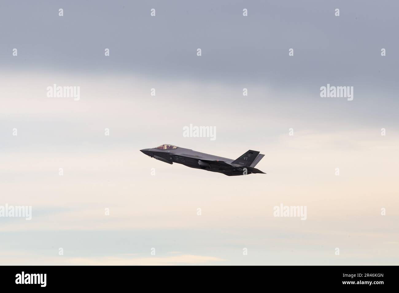 An F-35A Lightning II aircraft assigned to the 158th Fighter Wing takes ...