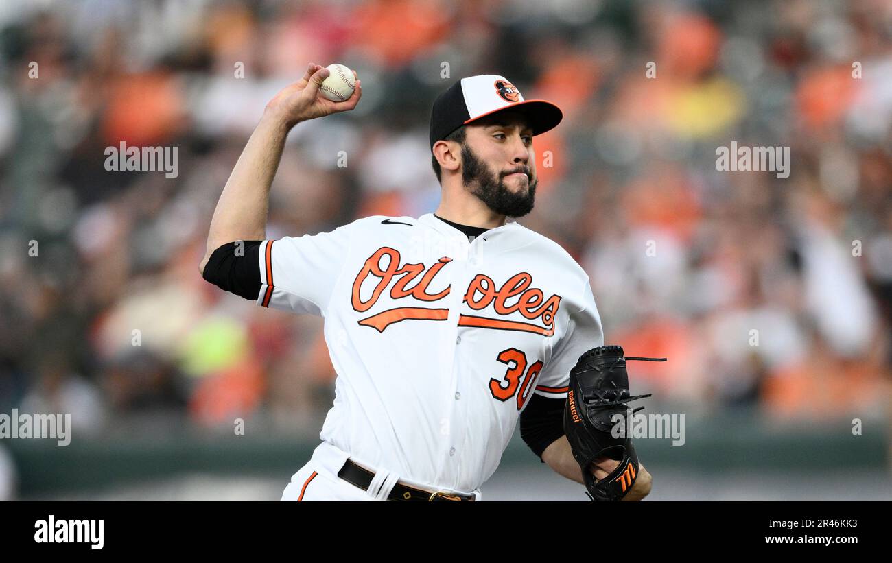 Baltimore Orioles starting pitcher Grayson Rodriguez (30) throws during ...