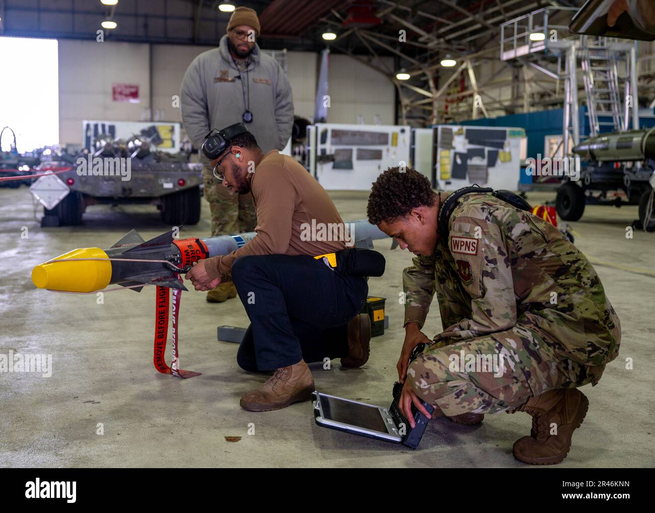 U.S. Air Force Staff Sgt. Jerrell Starkey and Senior Airman Avion ...