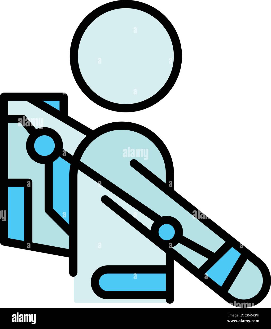 Body tech icon outline vector. Exoskeleton suit. Robot man color flat ...
