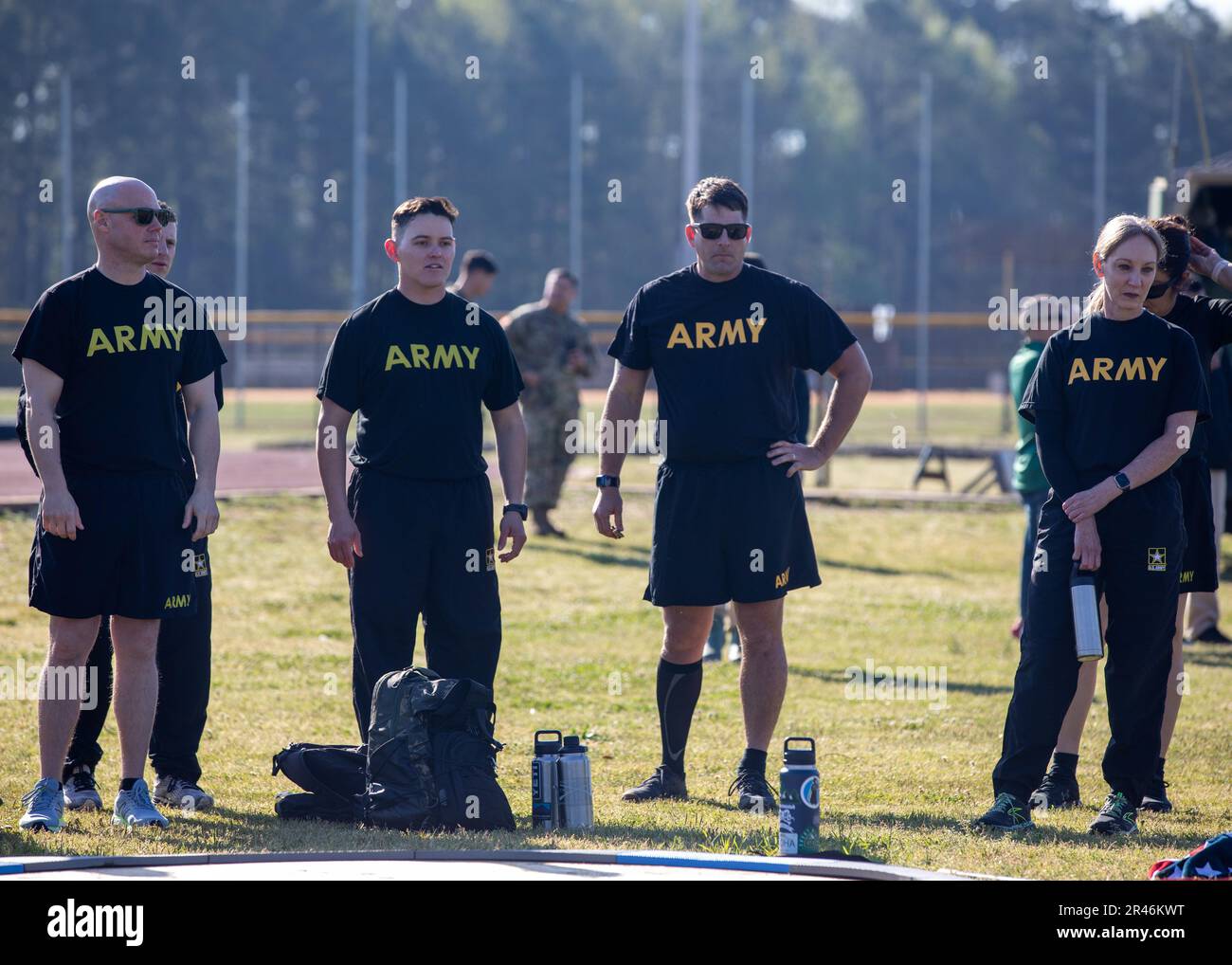 U.S. Army Soldiers watching the discus event during the U.S. Army ...