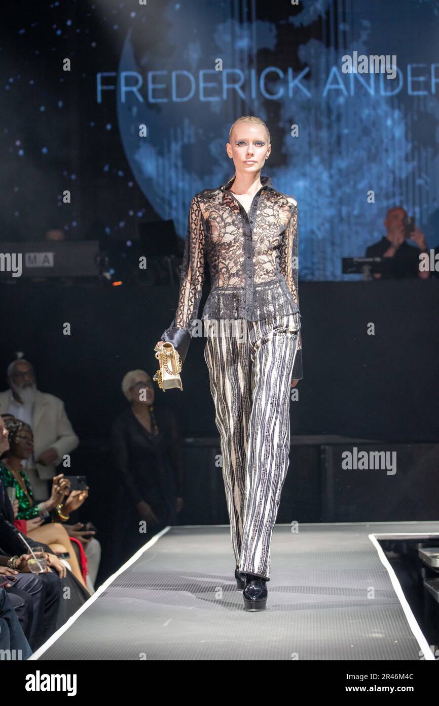 Models walk Frederick Anderson Resort 2024 Fashion Show Featuring ...