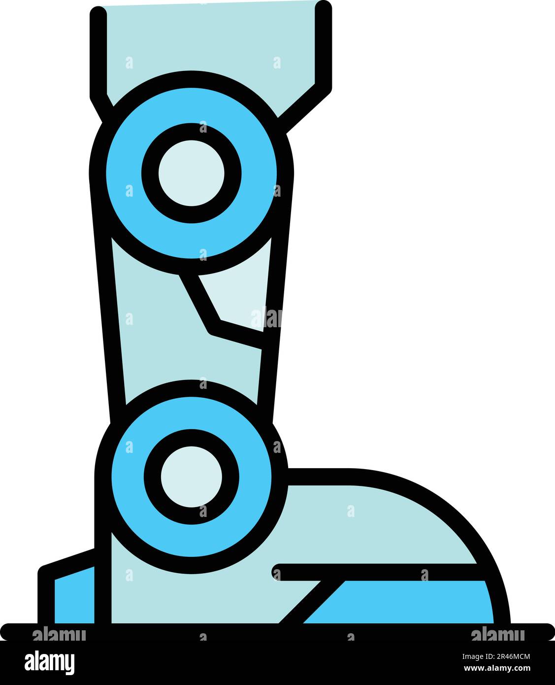 Robot foot icon outline vector. Exoskeleton suit. Artificial human ...
