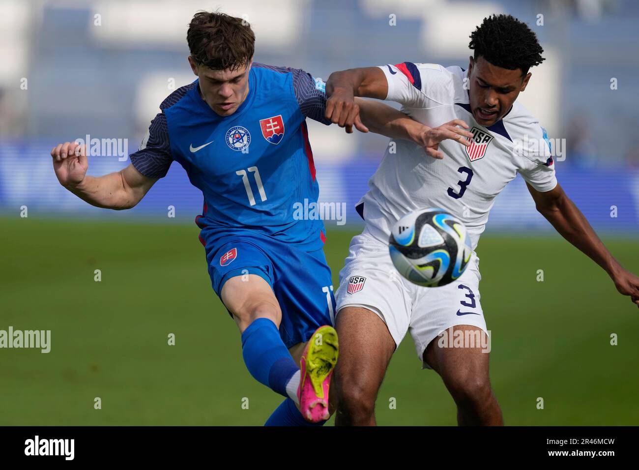 Caleb Wiley of the United States, right, and Slovakia's Adam Gazi ...