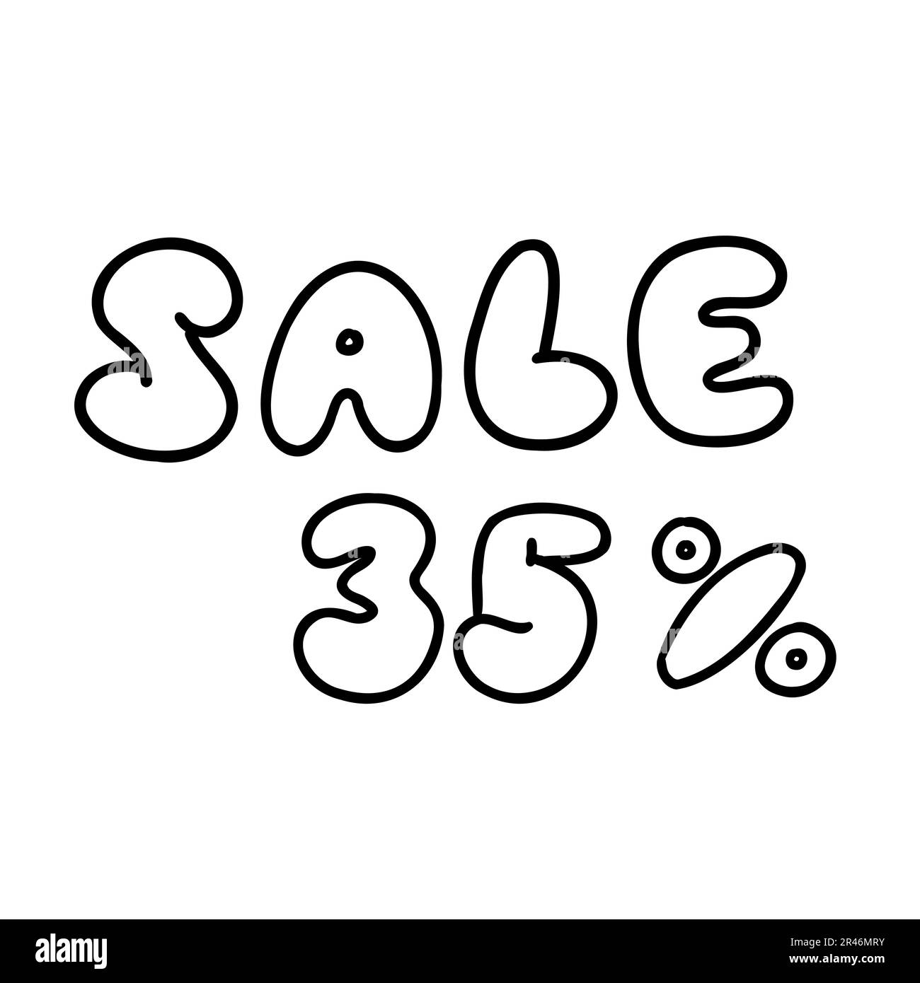 Hand written 35 percent sale black ink discount logo special offer ...