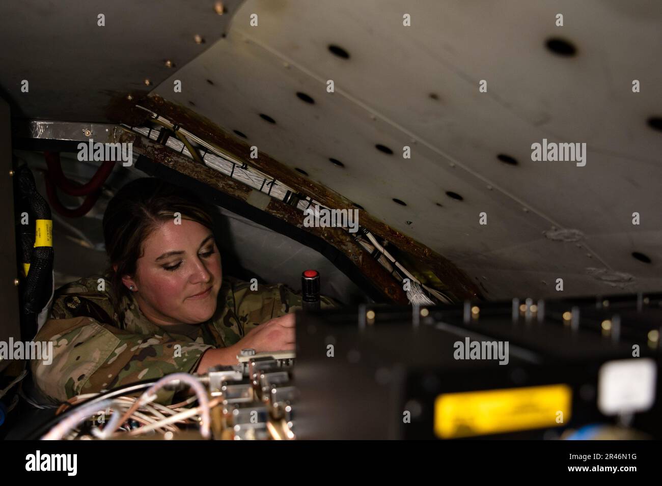 U.S. Air Force Master Sgt. Shallon Gossmeyer, avionics specialist with ...