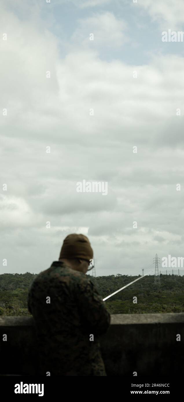 U.S. Marine Corps Cpl. Jordan Downey, a special communications signal ...