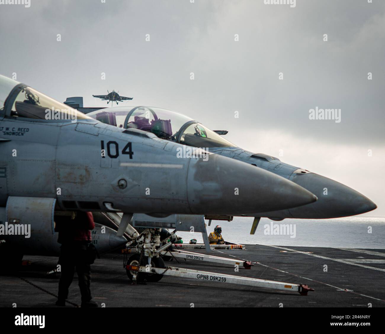 230411-N-XK462-1104 PHILIPPINE SEA (April 11, 2023) An F/A-18E Super Hornet from the “Kestrels ...