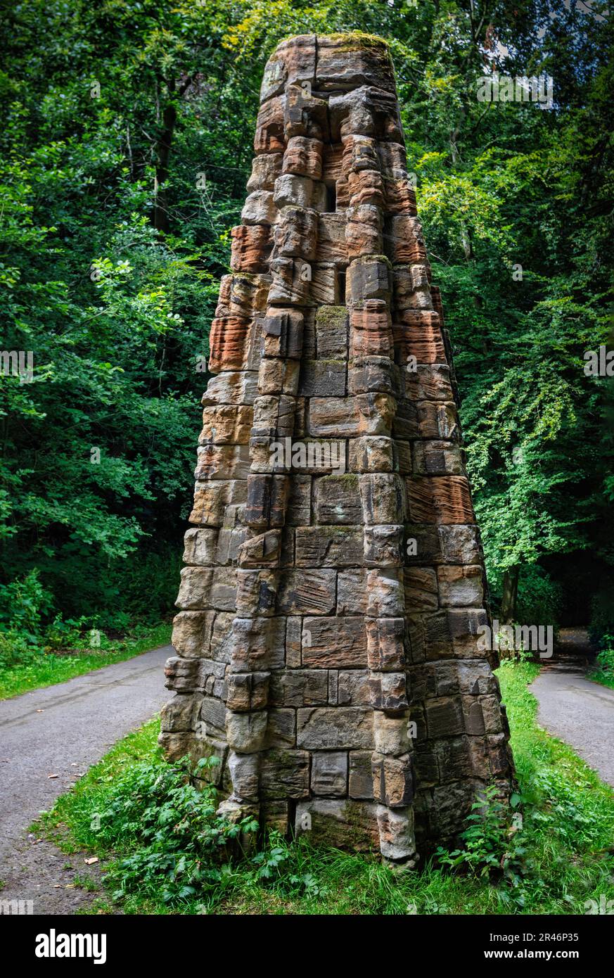 Reveal,on the riverside, Durham City, England.The culpture,constructed ...