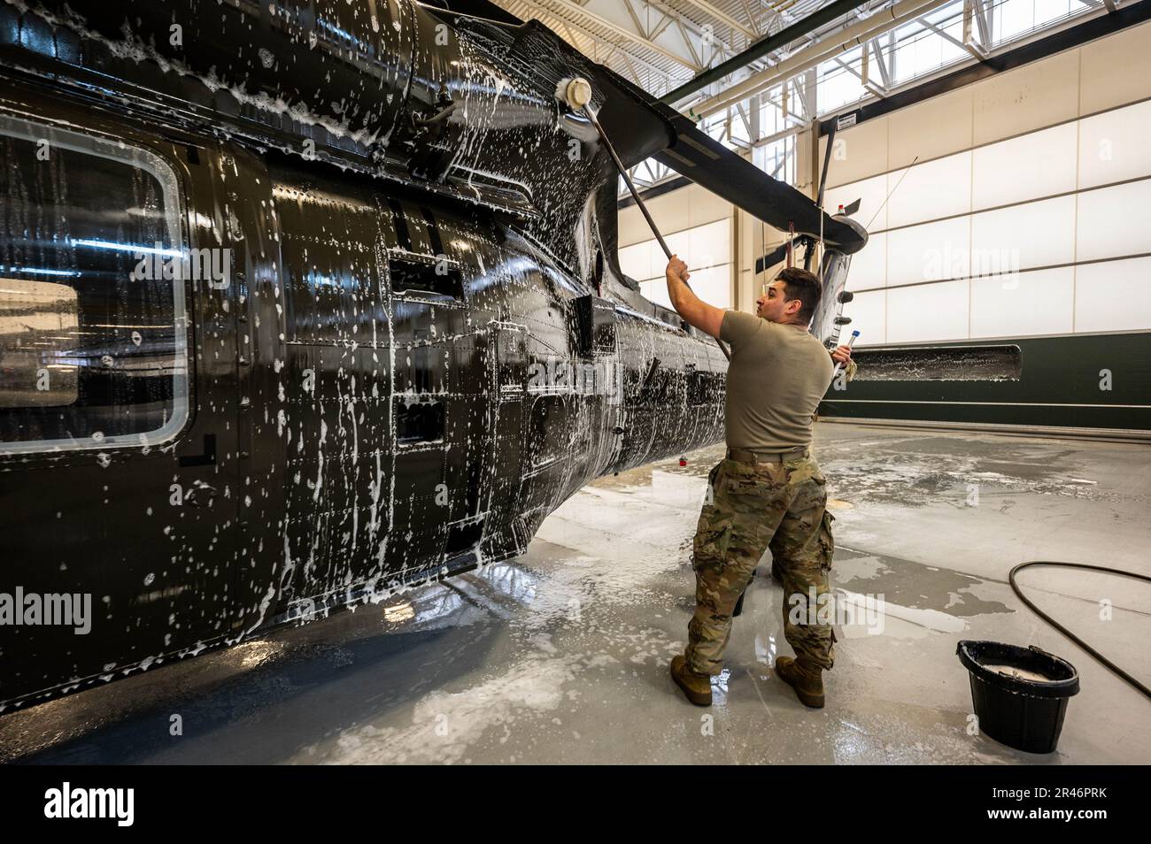 U.S. Army Spc. James Payne, UH-60 helicopter repairer with the 1st ...