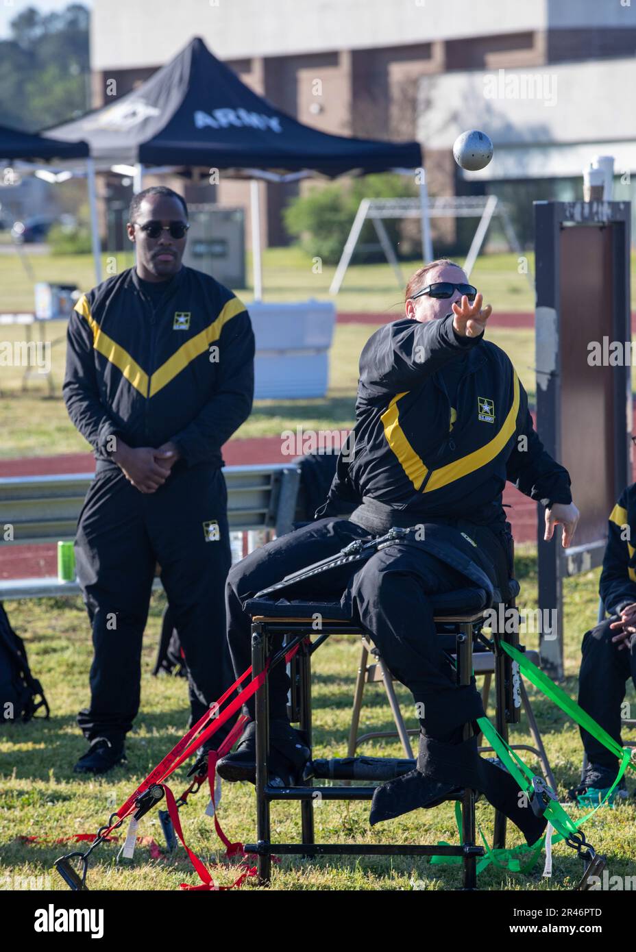 U.S. Army SPC. Demario, Cochran, left, Staff SGT. Shanna, Plowe, right ...