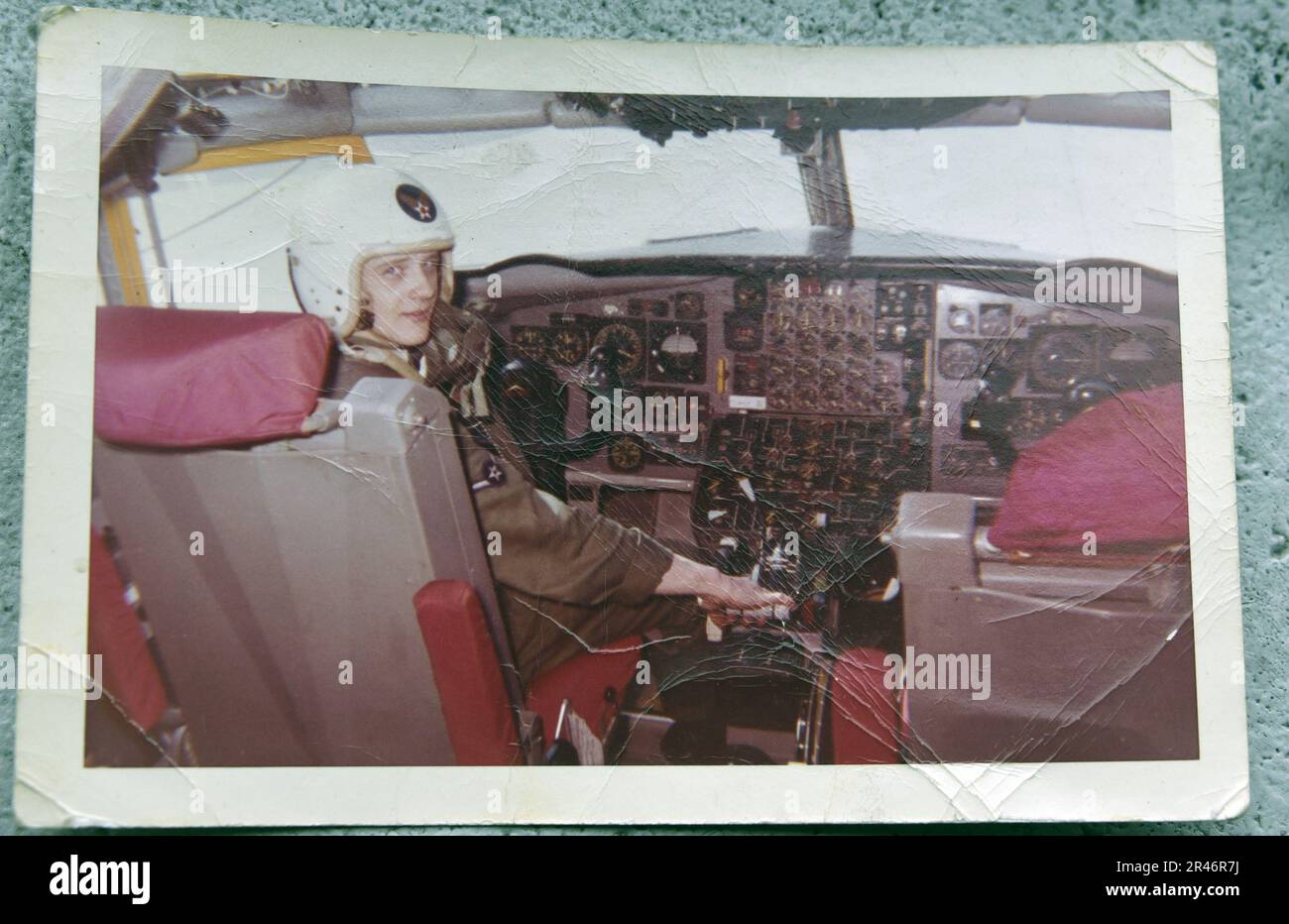 Photo of Airmen Richard Devine in the cockpit of a U.S. Air Force KC ...