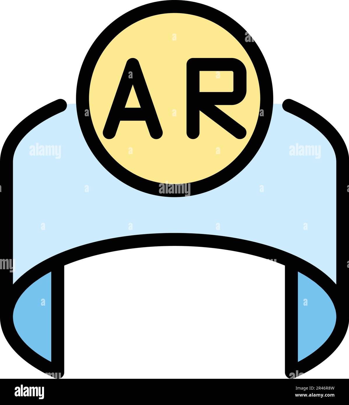 Ar round icon. Outline Ar round vector icon for web design isolated on ...