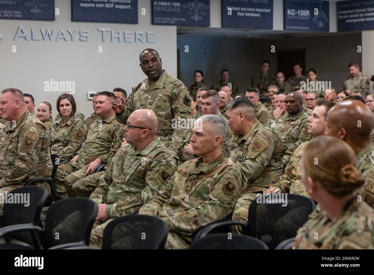 U.S. Air Force Chief Master Sgt. Maurice L. Williams, center, command ...