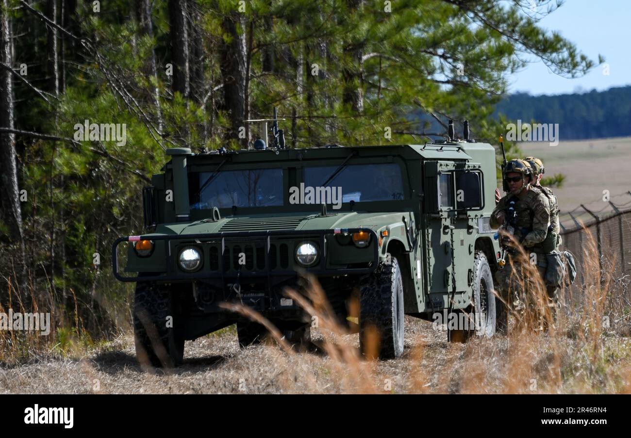 Airmen assigned to the 172nd Security Forces Squadron respond to a ...