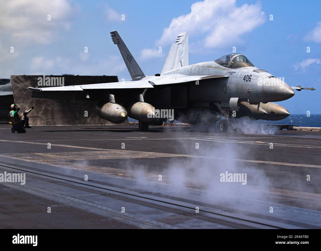 230410-N-MH015-1062 PHILIPPINE SEA (April 10, 2023) An F/A-18E Super Hornet from the “Blue ...