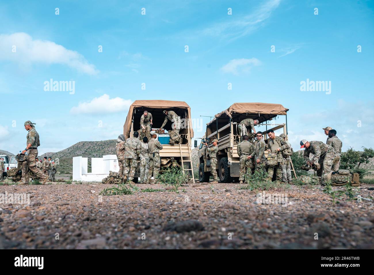 U.S. Army soldiers assigned to Task Force Wolfhound fire M320 grenade ...