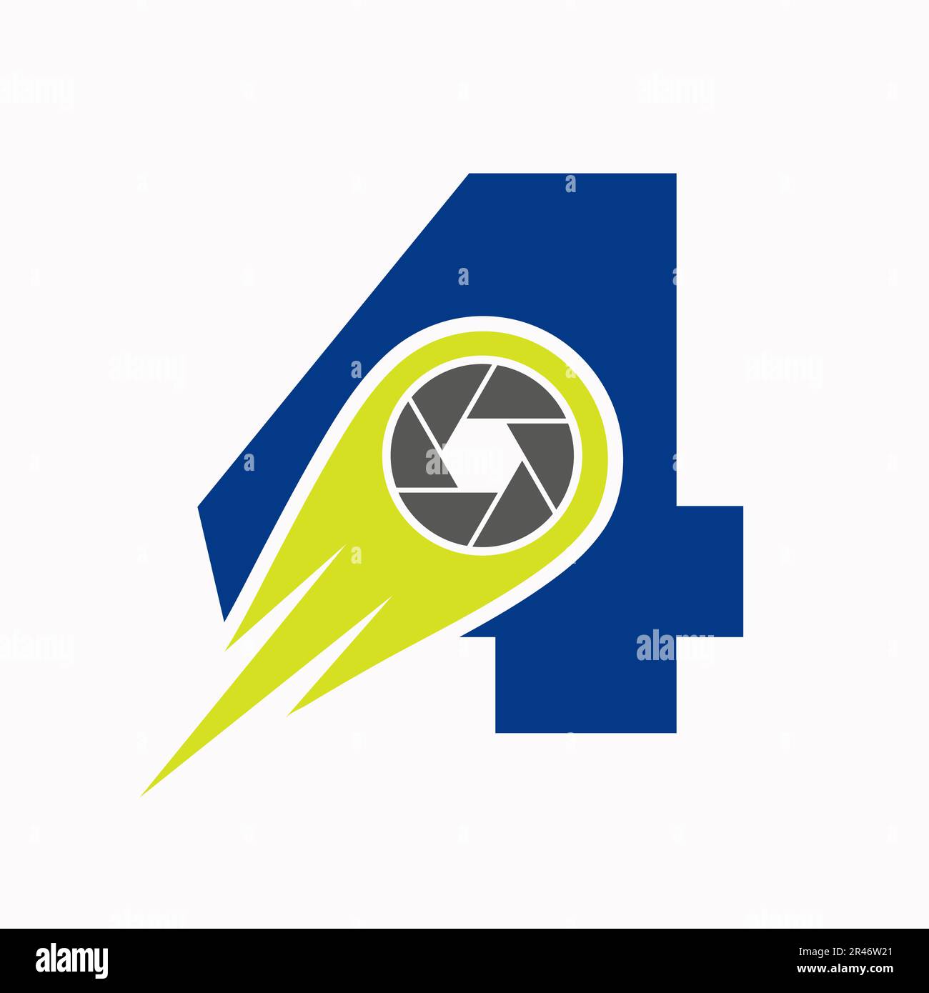 Initial Letter 4 Photography Logo Camera Lens Concept. Photography ...