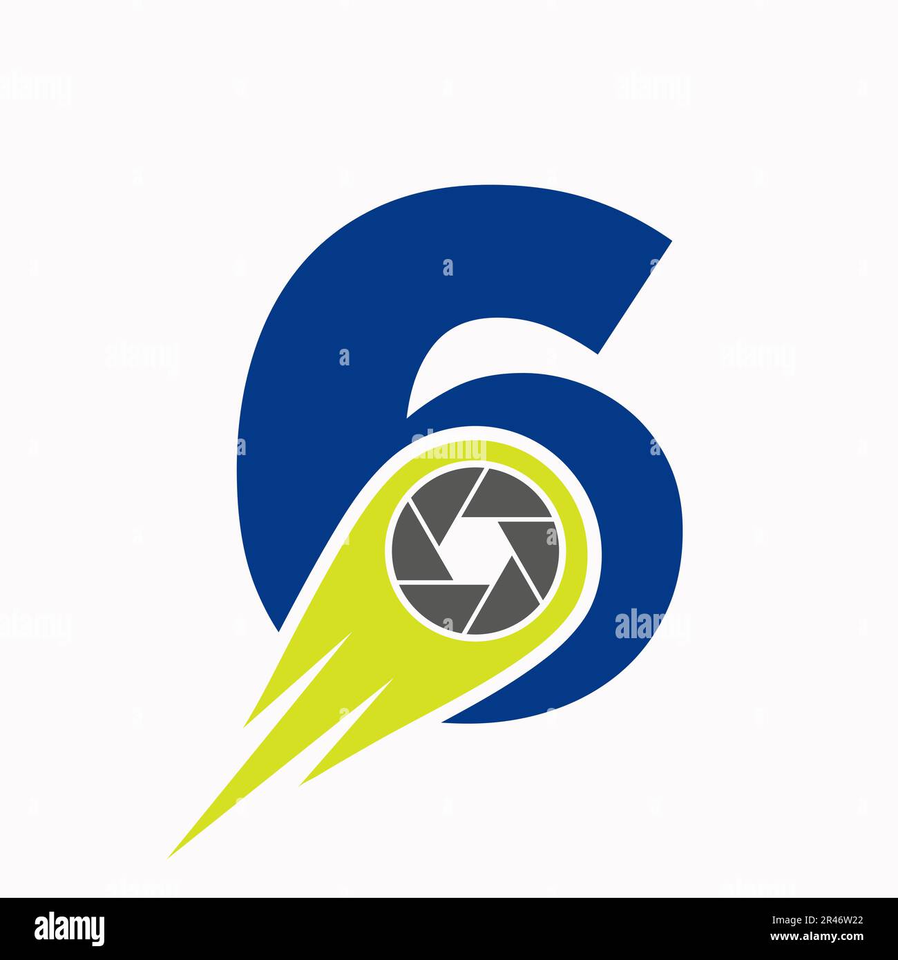 Initial Letter 6 Photography Logo Camera Lens Concept. Photography ...
