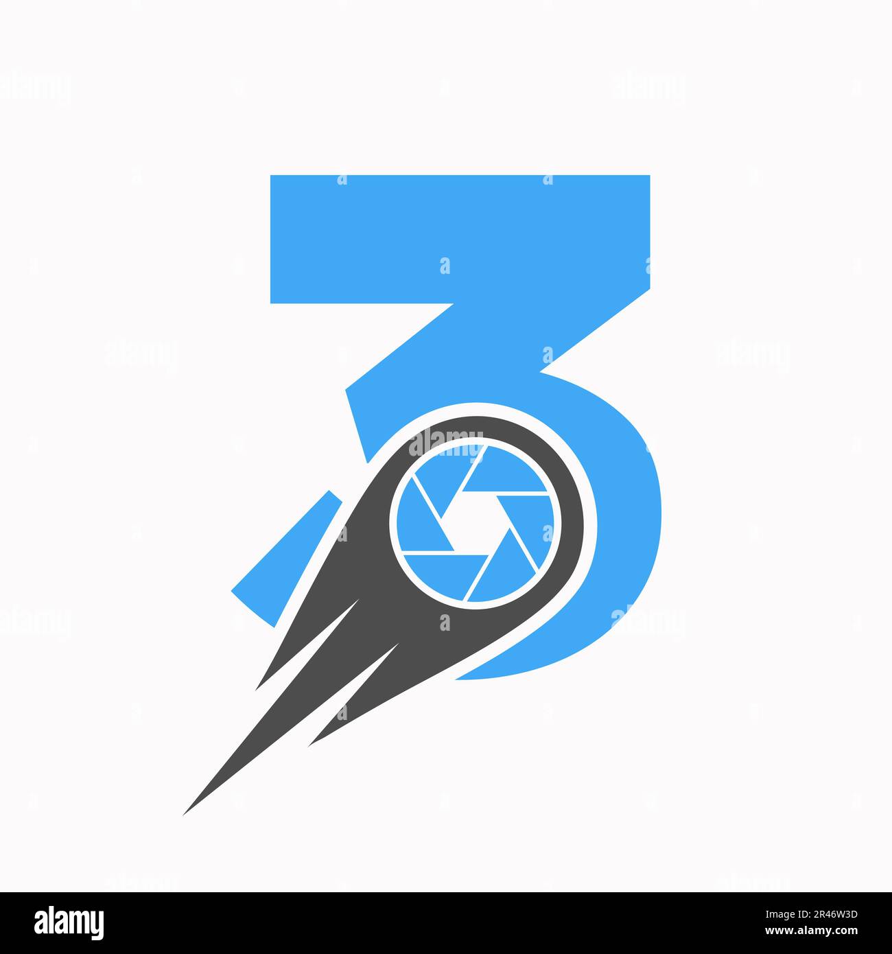 Initial Letter 3 Photography Logo Camera Lens Concept. Photography ...
