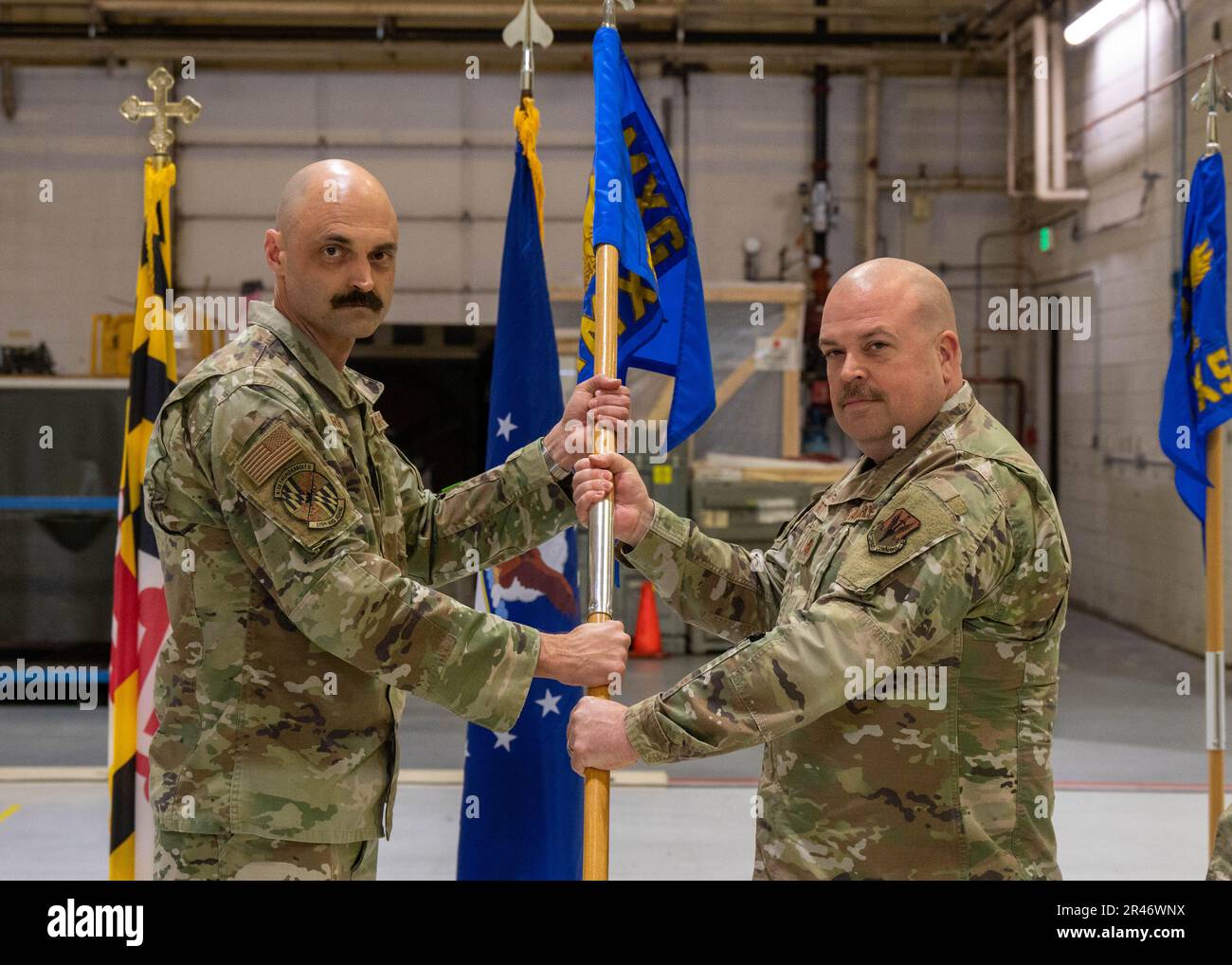 U.S. Air Force Maj. Mark Rutt (right), 175th Aircraft Maintenance ...