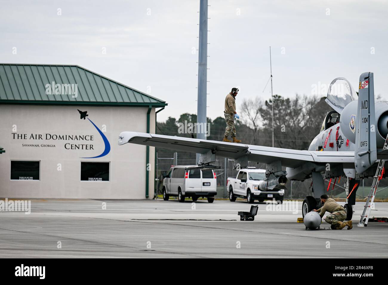 A U.S. Air Force crew chief and a munitions specialist from the 175th ...