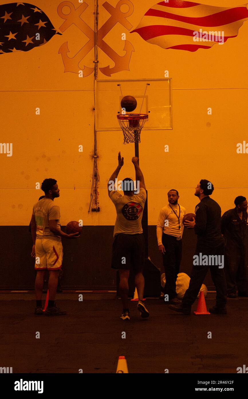 Sailors assigned to the first-in-class aircraft carrier USS Gerald R ...