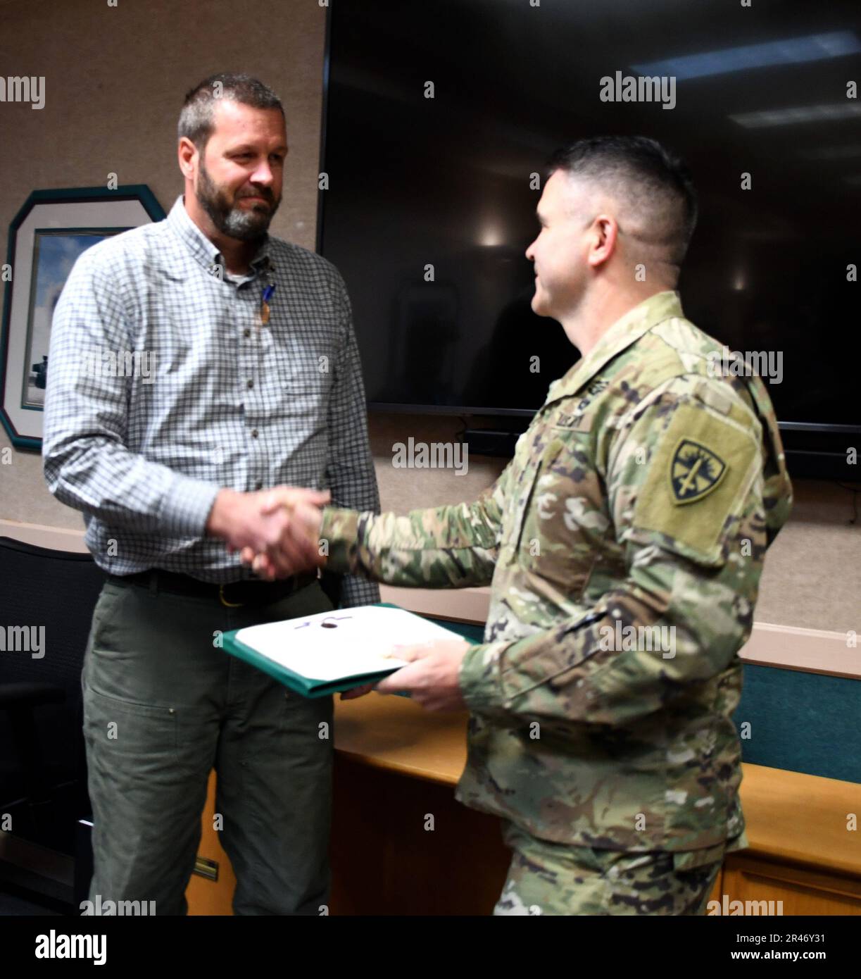 Yuma Test Center Commander Lt. Col. Shane Dering awarded Jonathan Clark ...