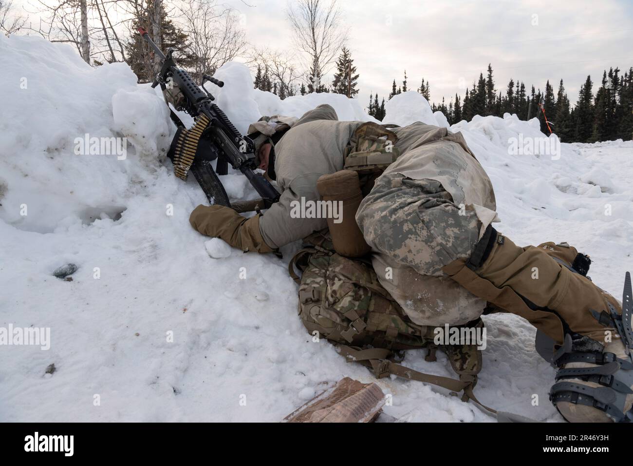 A U.S. Army infantryman with Bayonet Company, 1st Battalion, 5th Infantry Regiment, 1st Brigade ...