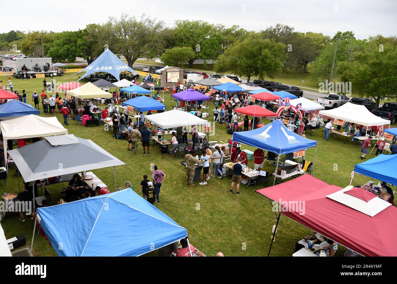 Keesler personnel attend the 11th Annual Crawfish Cook-Off outside the ...