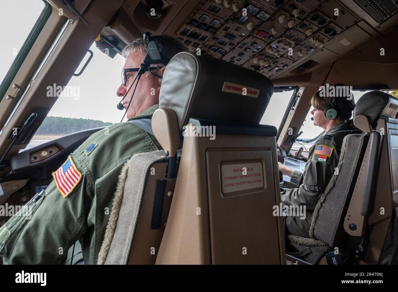 Lt. Col. Albert Croom, 916th Air Refueling Wing pilot, and Capt. Sonya ...