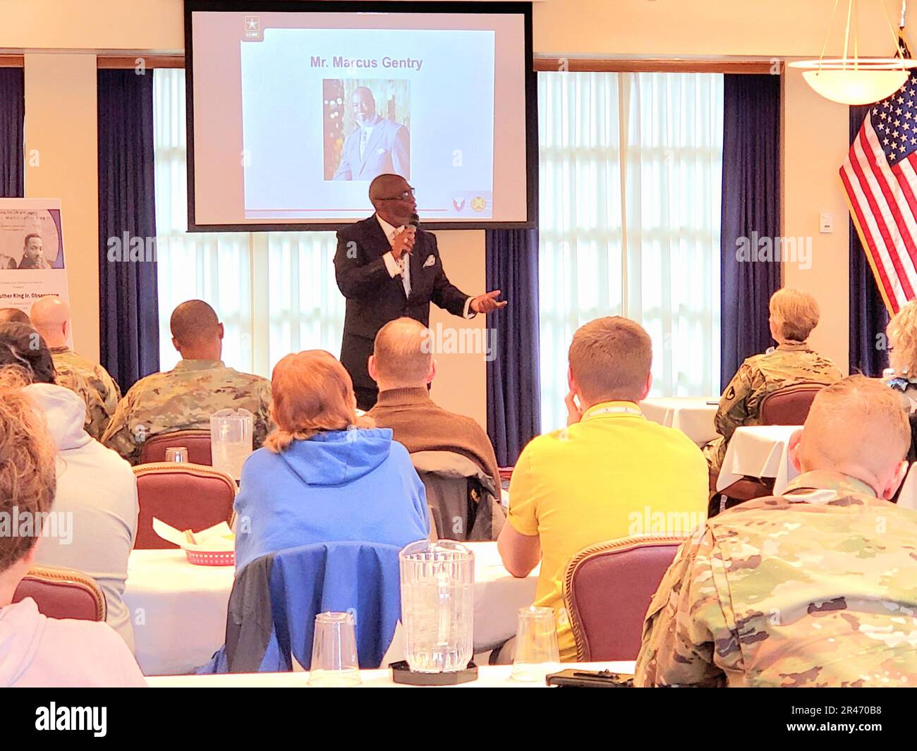 Guest speaker Marcus Gentry gives his presentation about Martin Luther ...