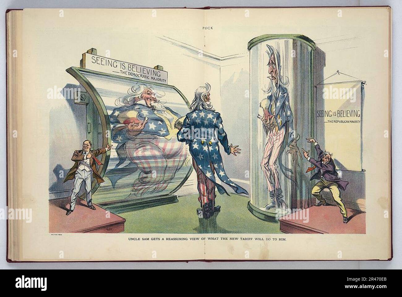 Uncle Sam gets a reassuring view of what the new tariff will do to him ...
