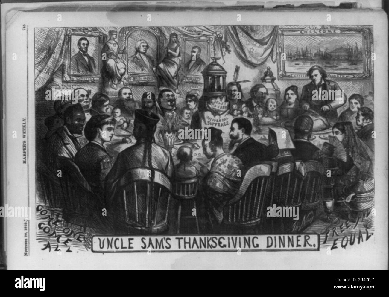 Uncle Sam's Thanksgiving dinner - Th. Nast Stock Photo - Alamy