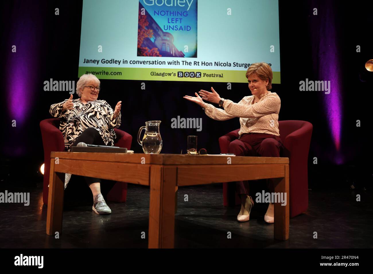 Former first minister Nicola Sturgeon chairs an event with comedian ...