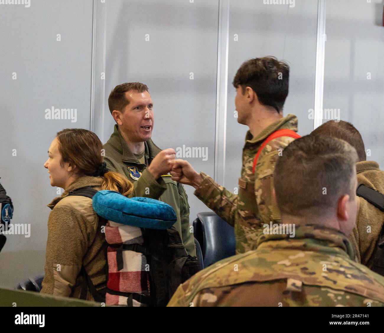 Col. Daniel Hoadley, 5th Bomb Wing commander, welcomes Airmen home from ...