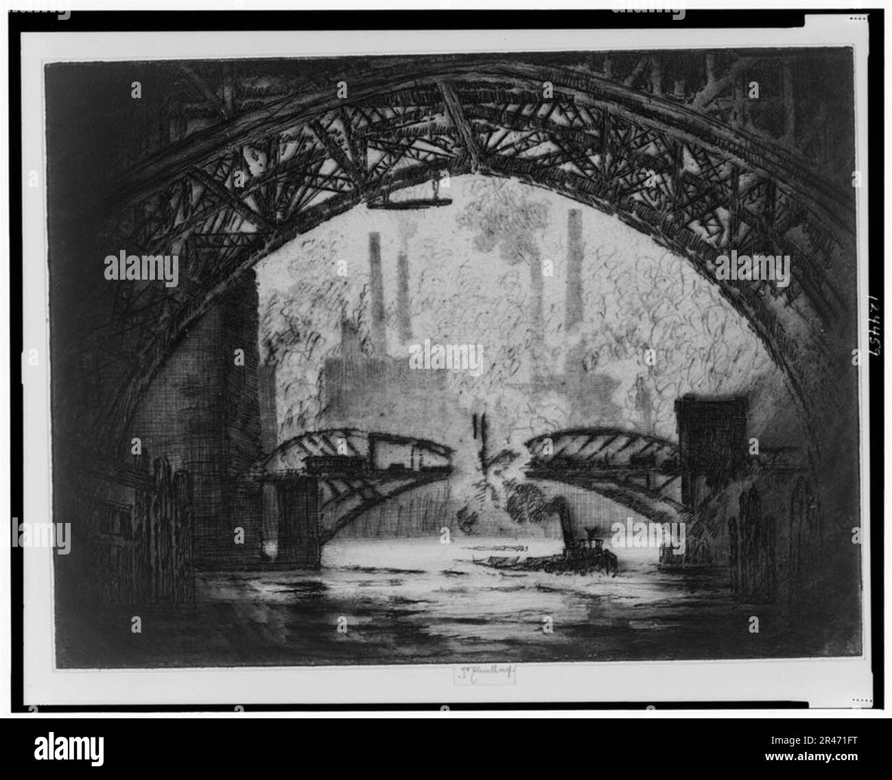 Under the bridges, Chicago - J. Pennell Stock Photo - Alamy