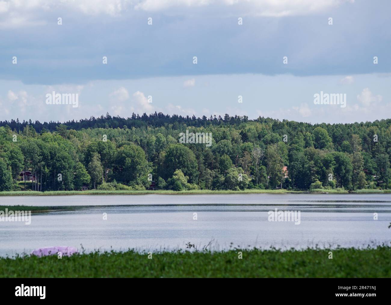 Aerial cloud view lake grassland hi-res stock photography and images ...