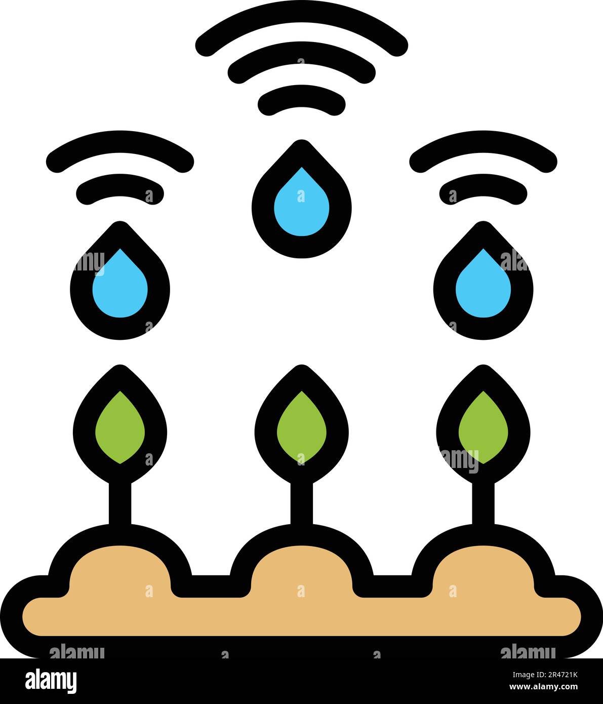 Automatic irrigation icon. Outline Automatic irrigation vector icon for ...