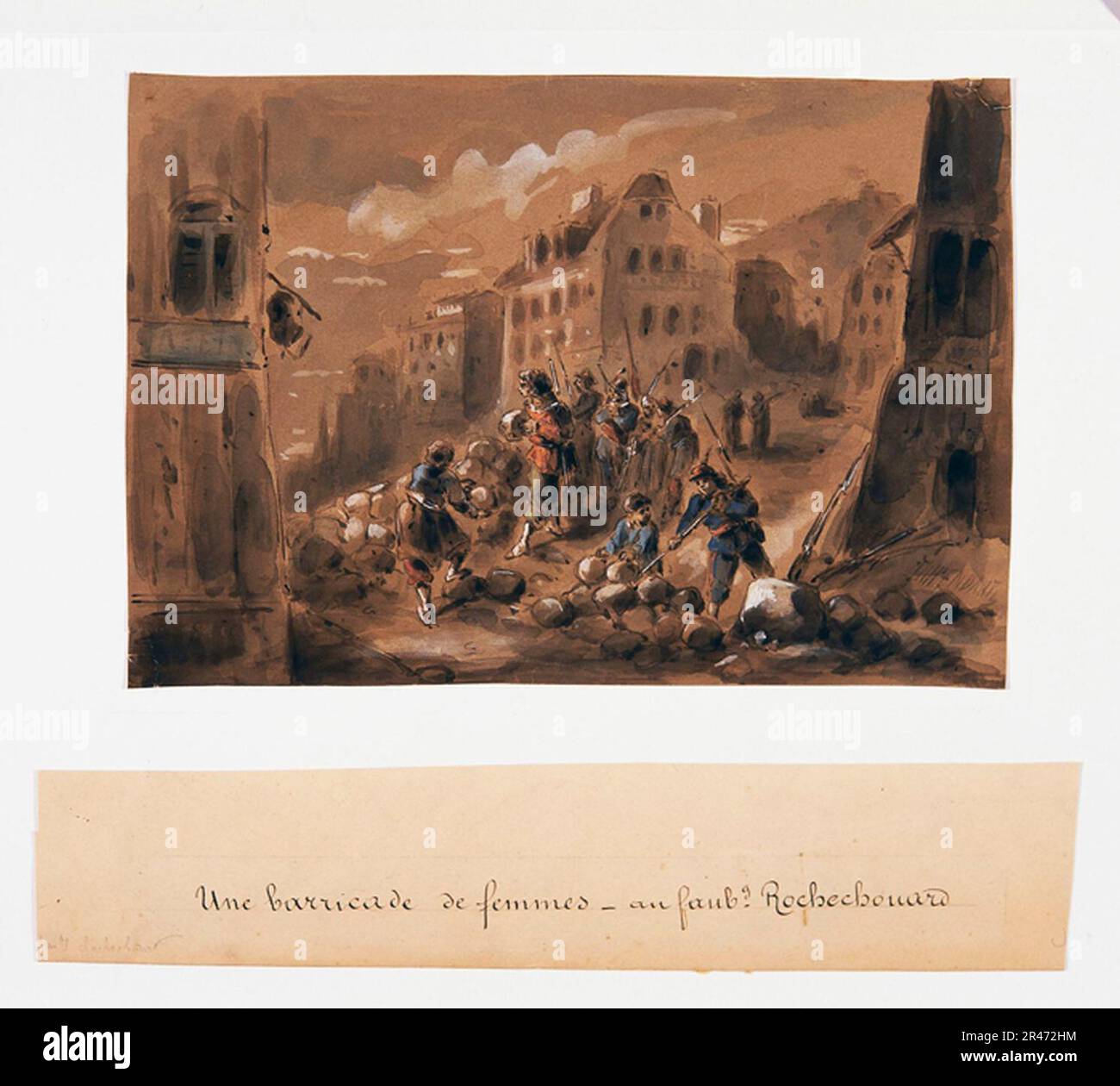 Une barricade de femmes au faubourg Rochechouard Stock Photo - Alamy