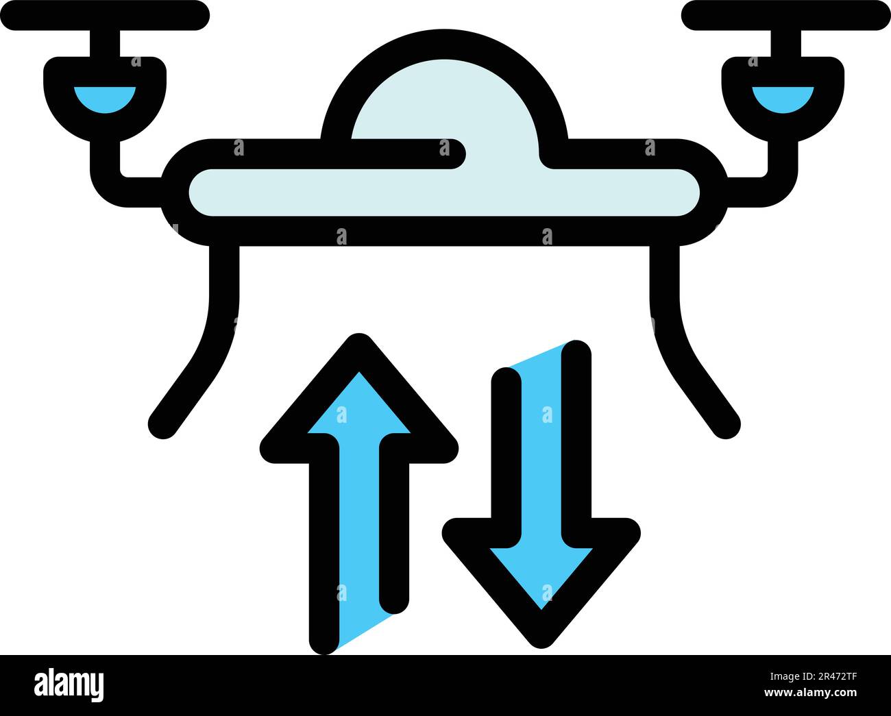 Flying drone icon. Outline Flying drone vector icon for web design ...