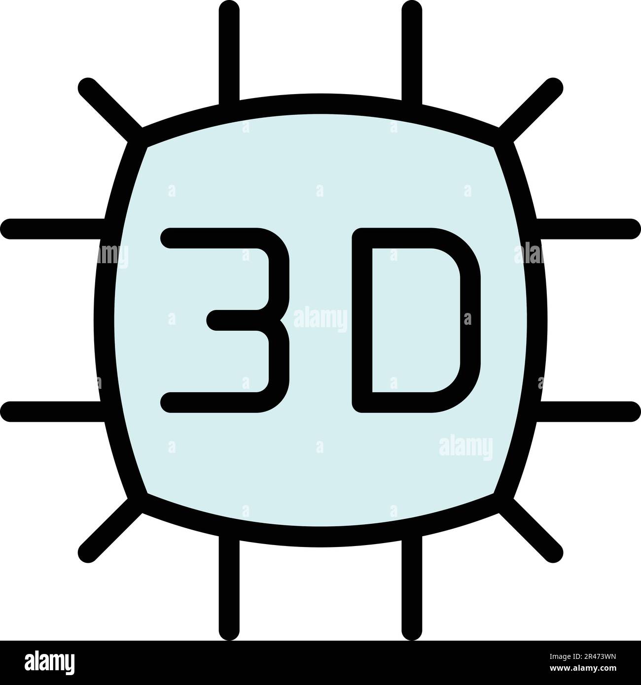 3d vision icon. Outline 3d vision vector icon for web design isolated ...