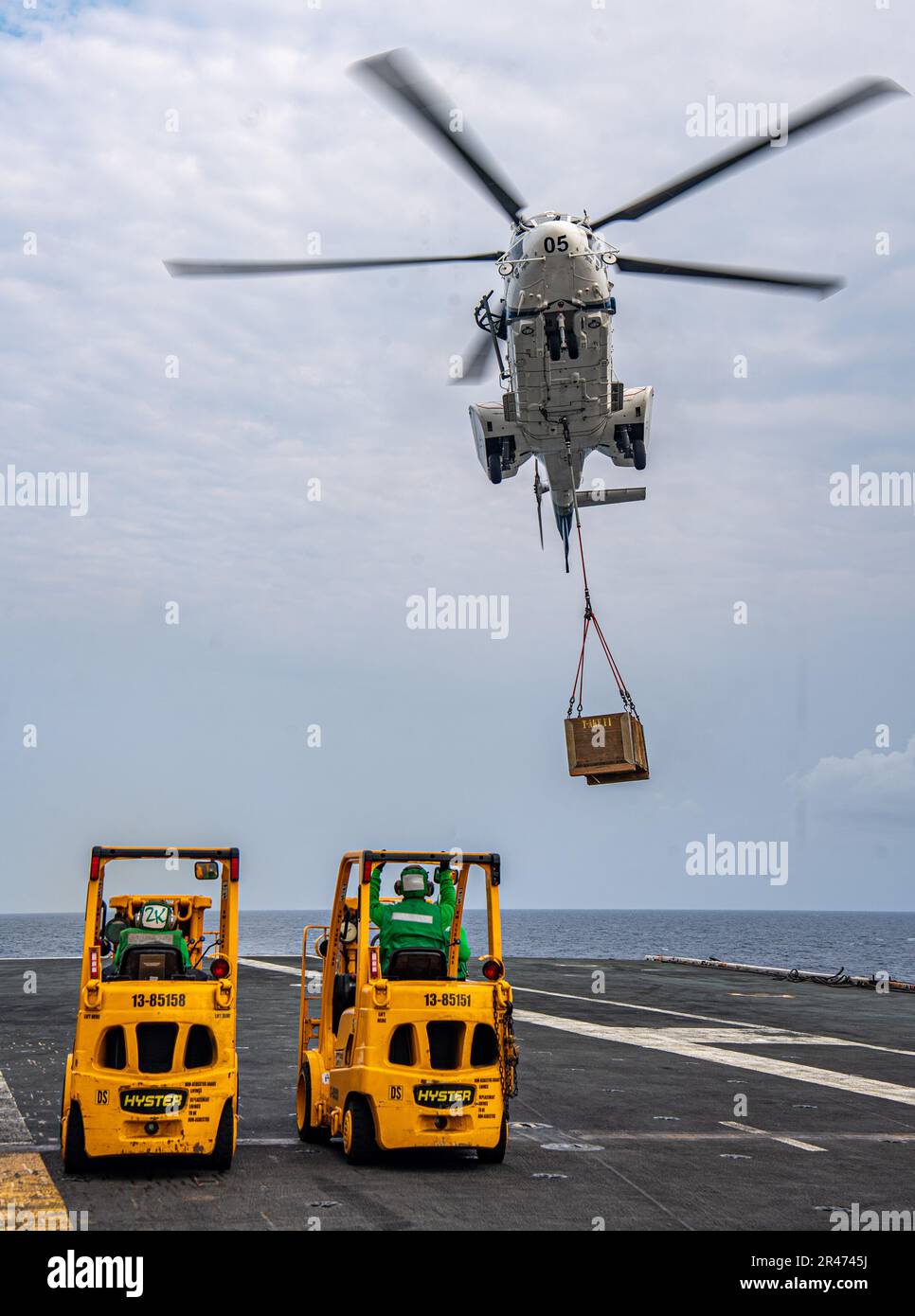 230406-N-DU622-1196 EAST CHINA SEA (April 6, 2023) A Super Puma (EC-225 ...